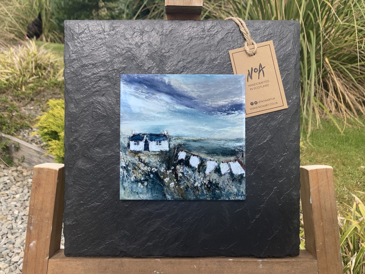 'Washing Line' | Scottish Landscape Wall Art Slate - Noa Art
