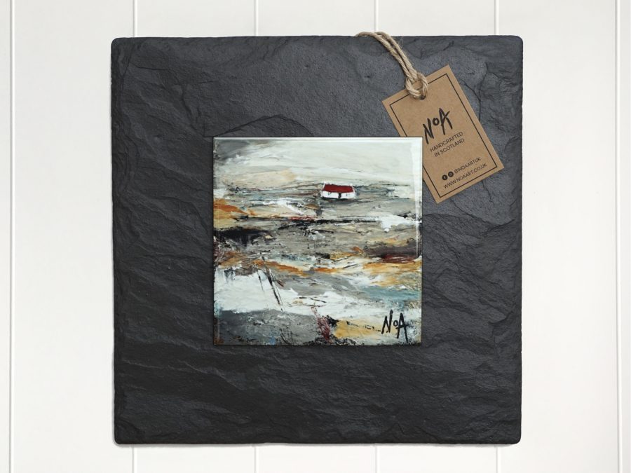 'Red Roofs' | Scottish Highlands Bothy Wall Art - Noa Art