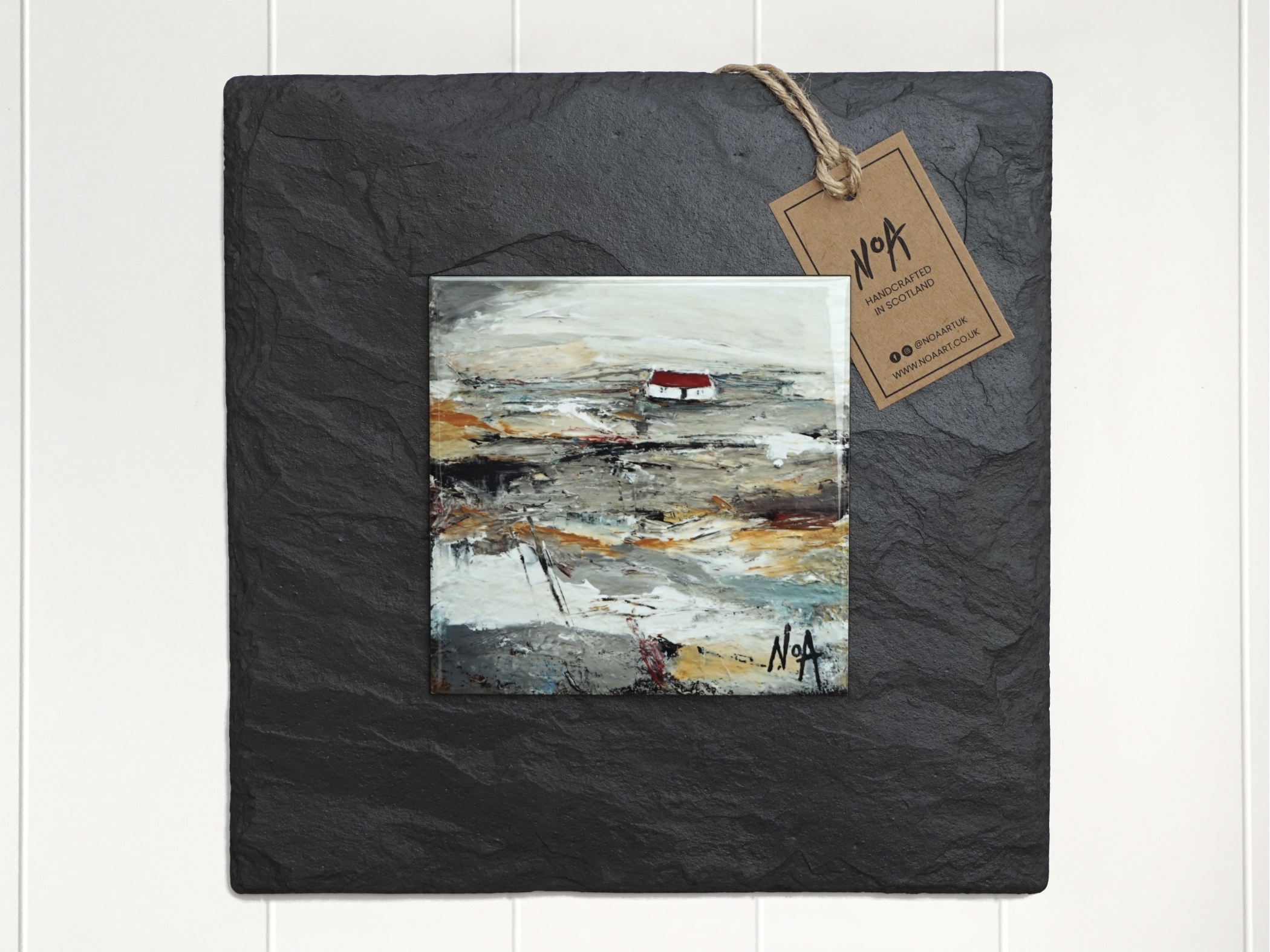 'Red Roofs' | Scottish Highlands Bothy Wall Art - Noa Art
